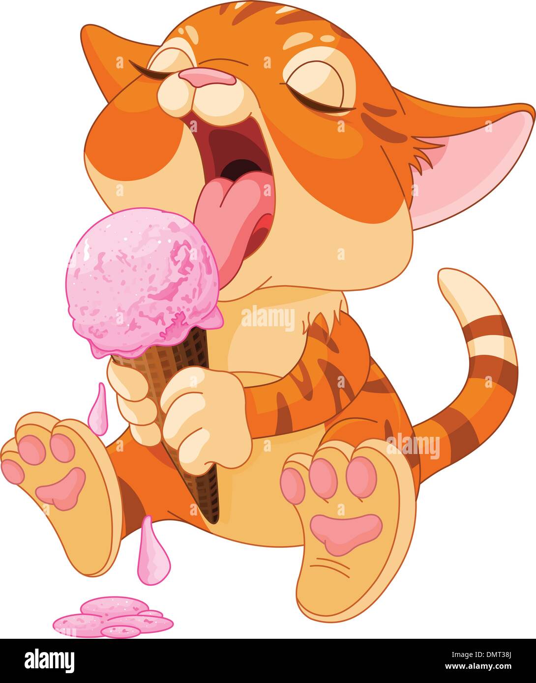 Young cat eating Stock Vector Images - Alamy