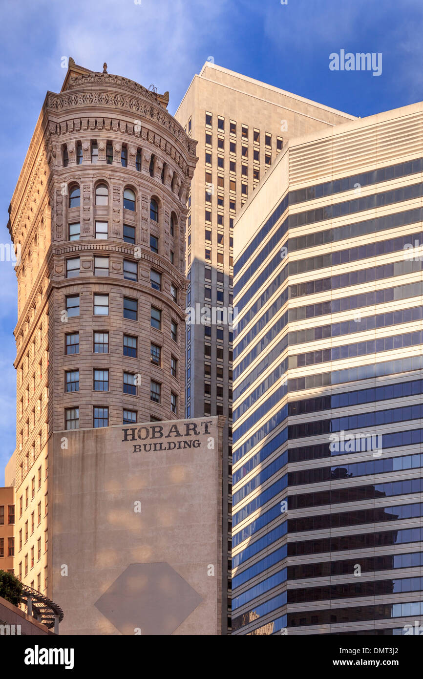 Hobart Building surrounded by contemporary skyscrapers ,Market and ...