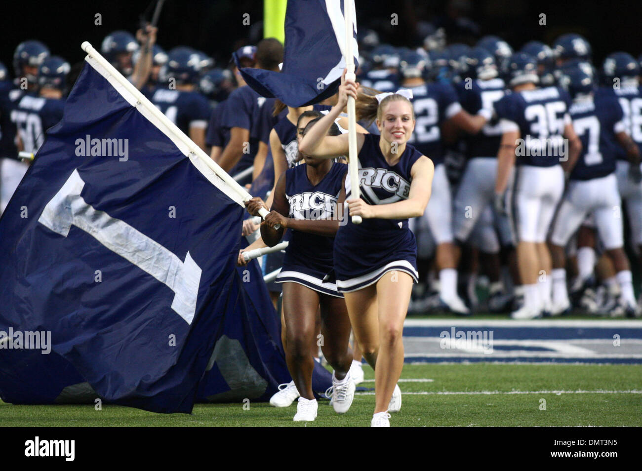 Rice cheerleader at Rice Stadium in Houston Texas where the Tulsa ...