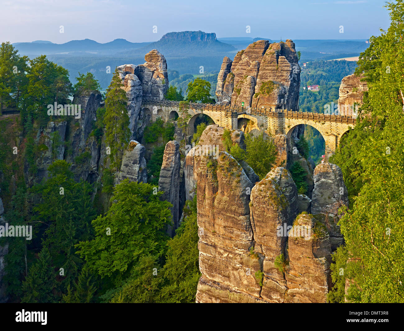 The Bastei at Rathen, Saxon Switzerland, Saxony, Germany Stock Photo ...