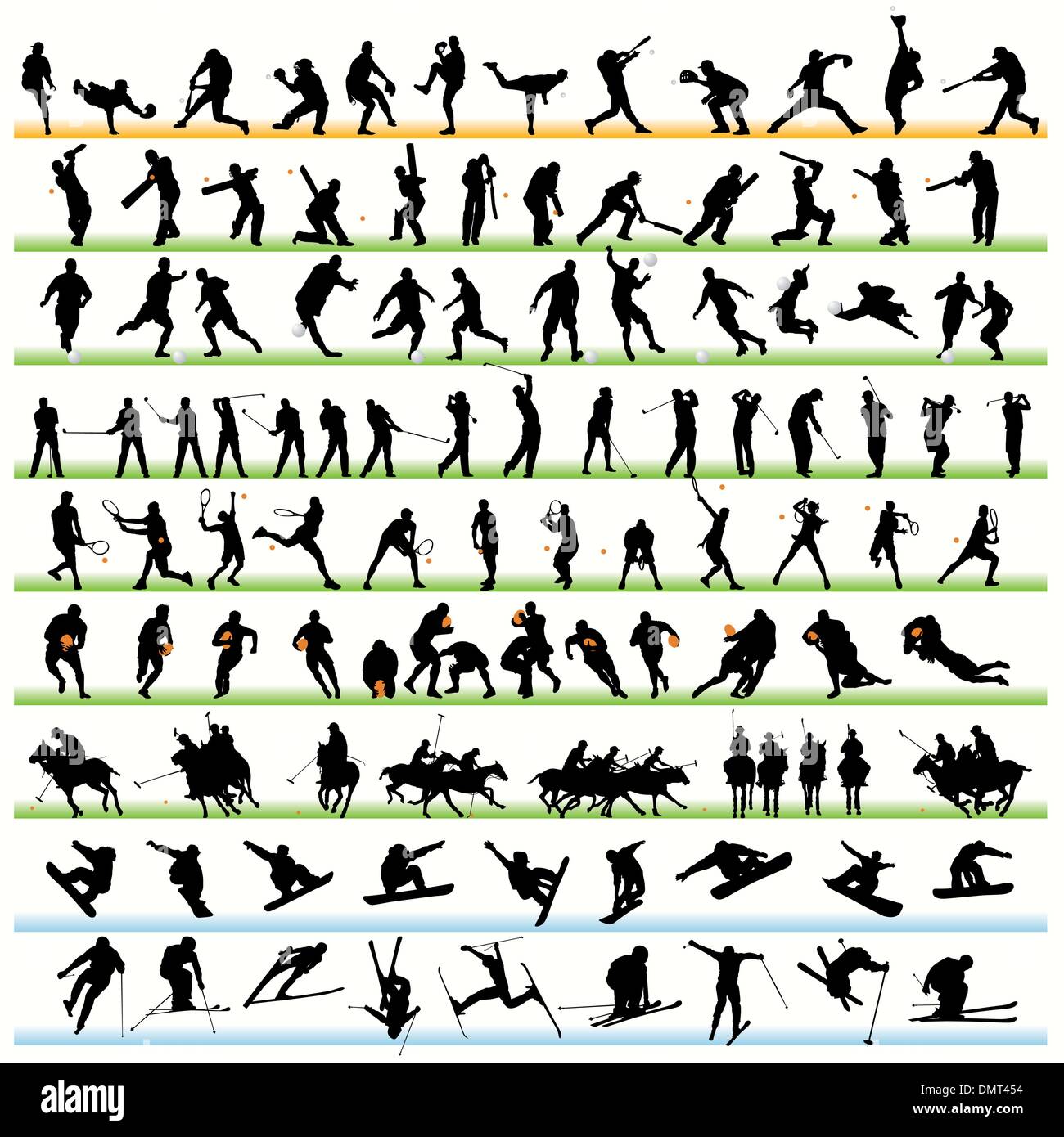 106 Sport Silhouettes Set Stock Vector Image & Art - Alamy