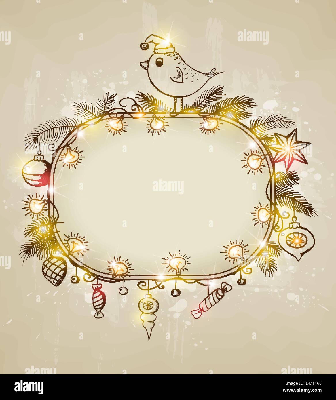 Christmas tree branch doodle Stock Vector Images - Alamy