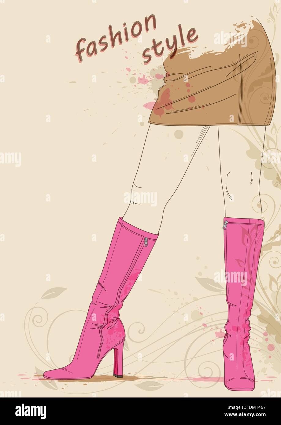 Female legs in boots Stock Vector Image & Art - Alamy