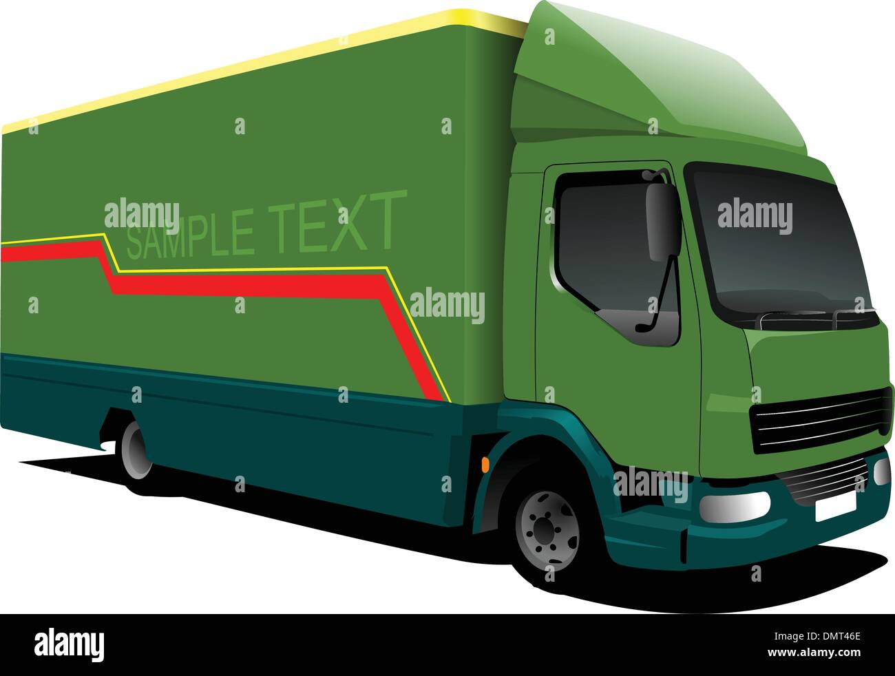Vector illustration of small green truck Stock Vector Image & Art - Alamy