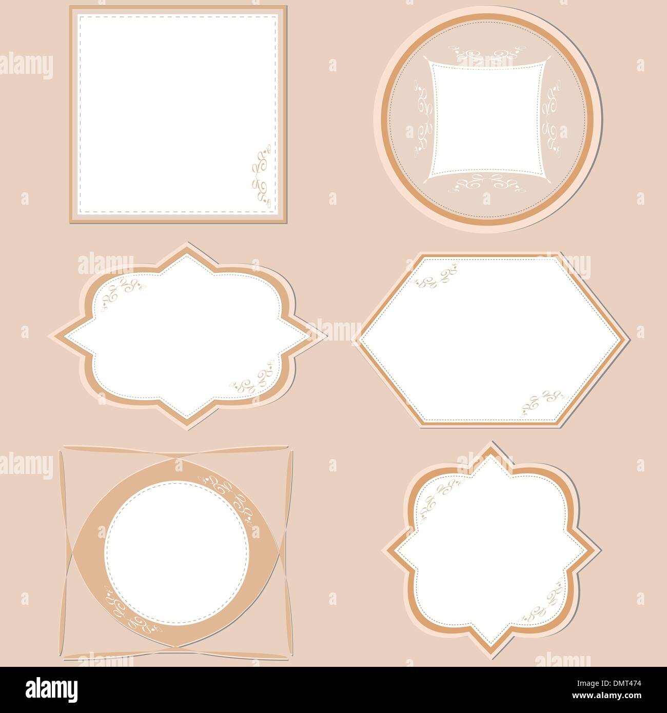 Set of floral and vintage royal frames vector Stock Vector Image & Art ...