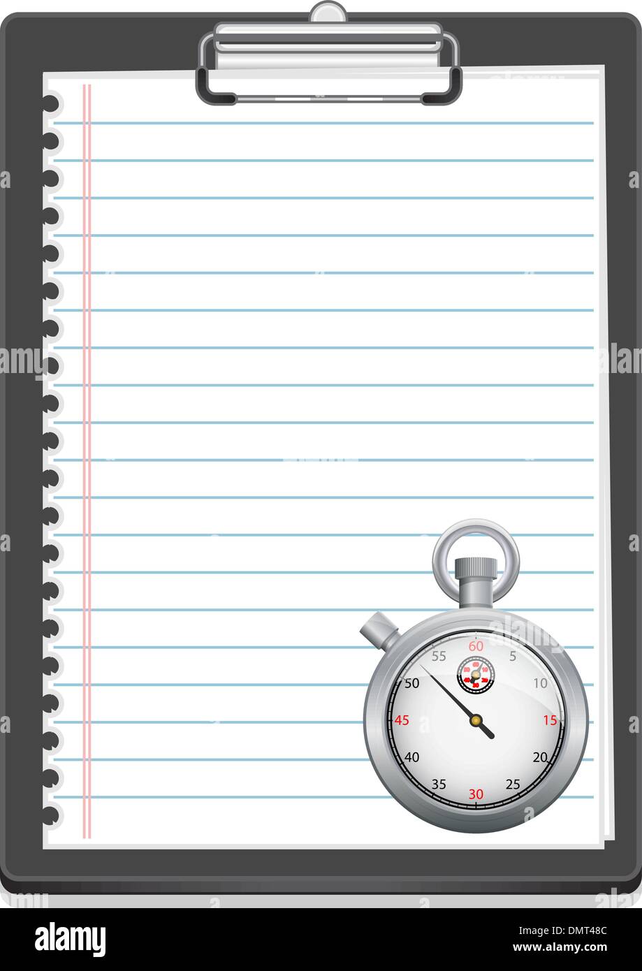 Clipboard with paper and stopwatch Stock Vector Image & Art - Alamy