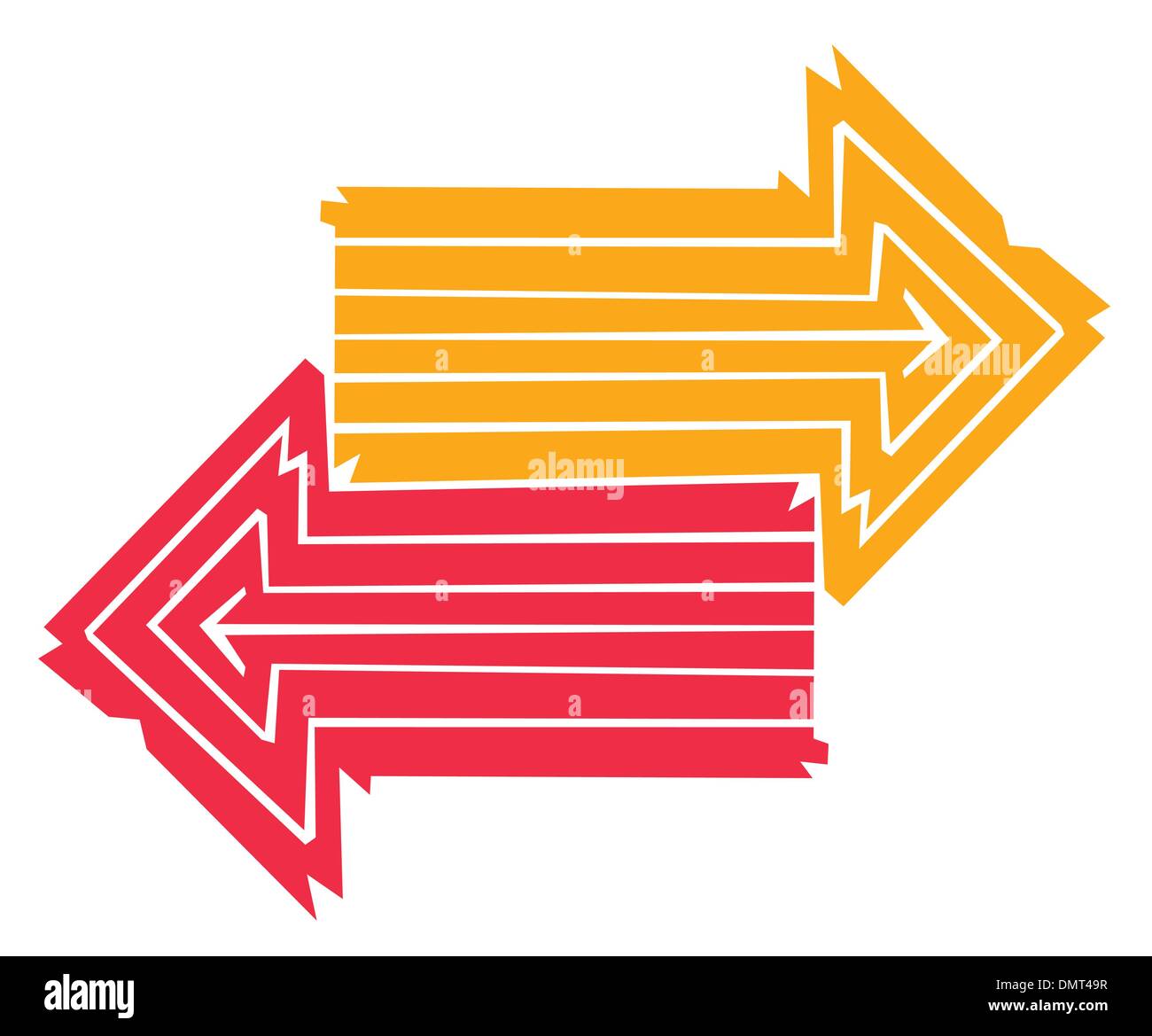 Two arrows left right hi-res stock photography and images - Alamy