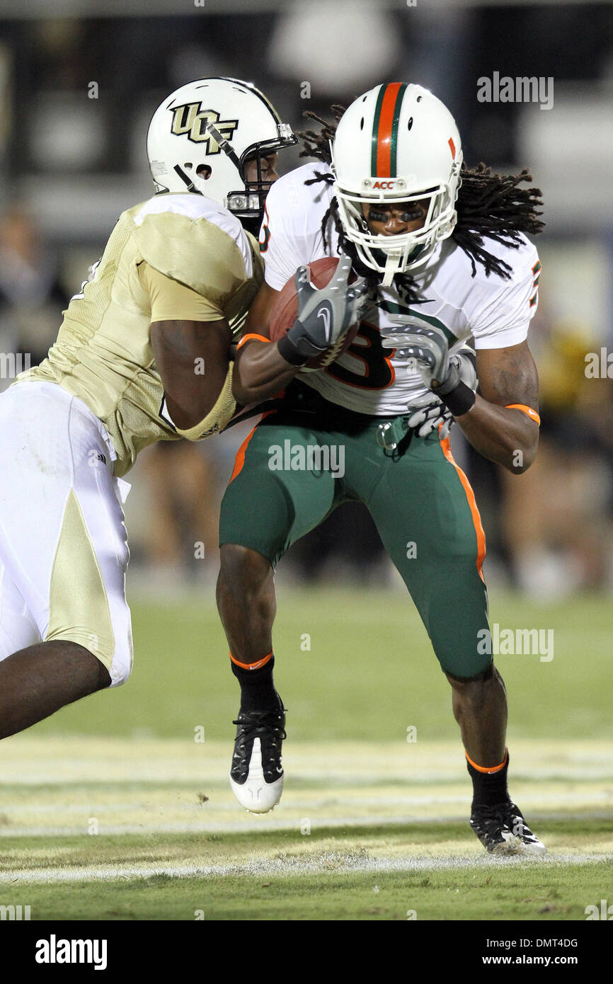 Miami (FL) wide receiver Travis Benjamin (3) during game action between ...
