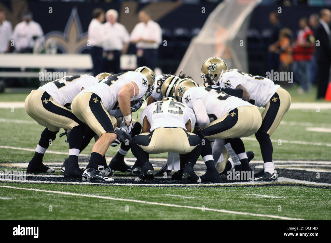 18 October 2009: Saints Special Teams huddles during pregame before the ...