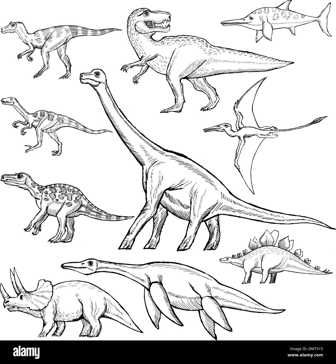 Dinosaurs Black and White Stock Photos & Images - Alamy