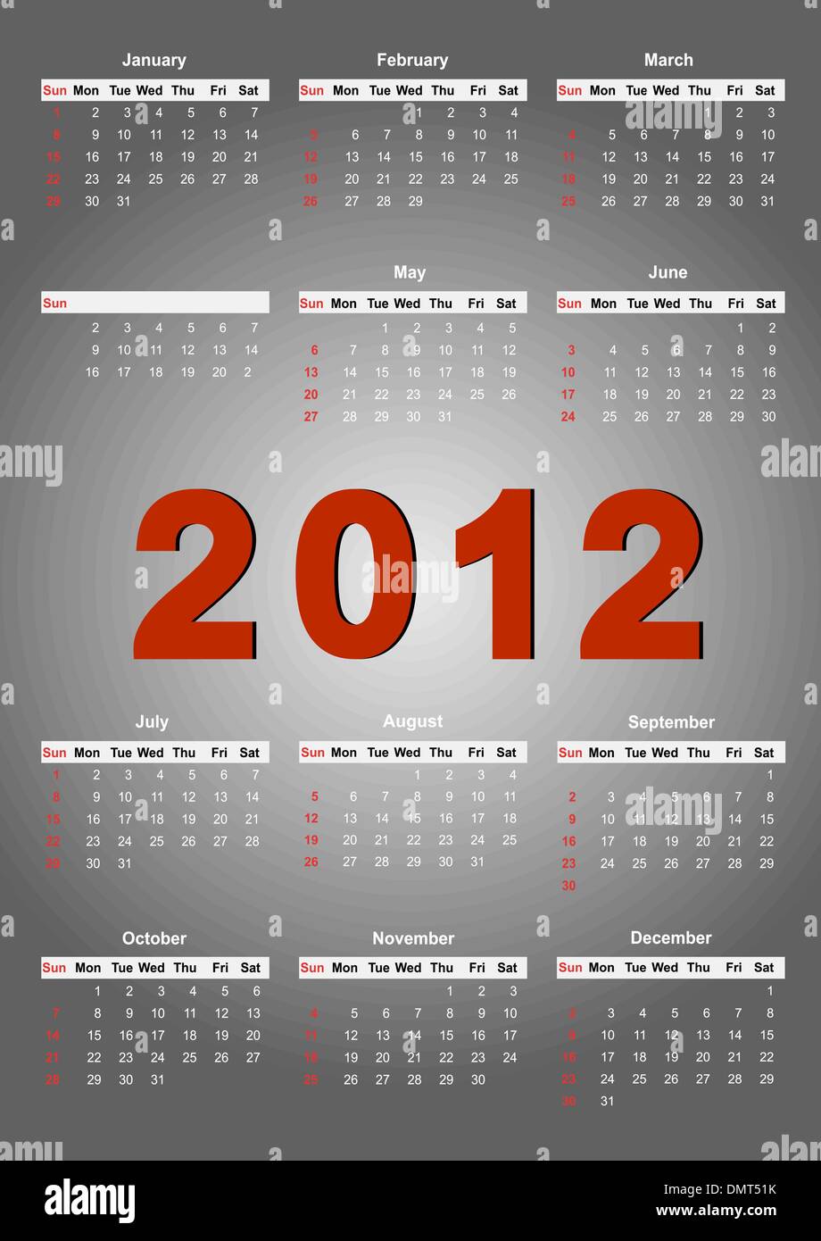 2012 diary Stock Vector Images - Alamy