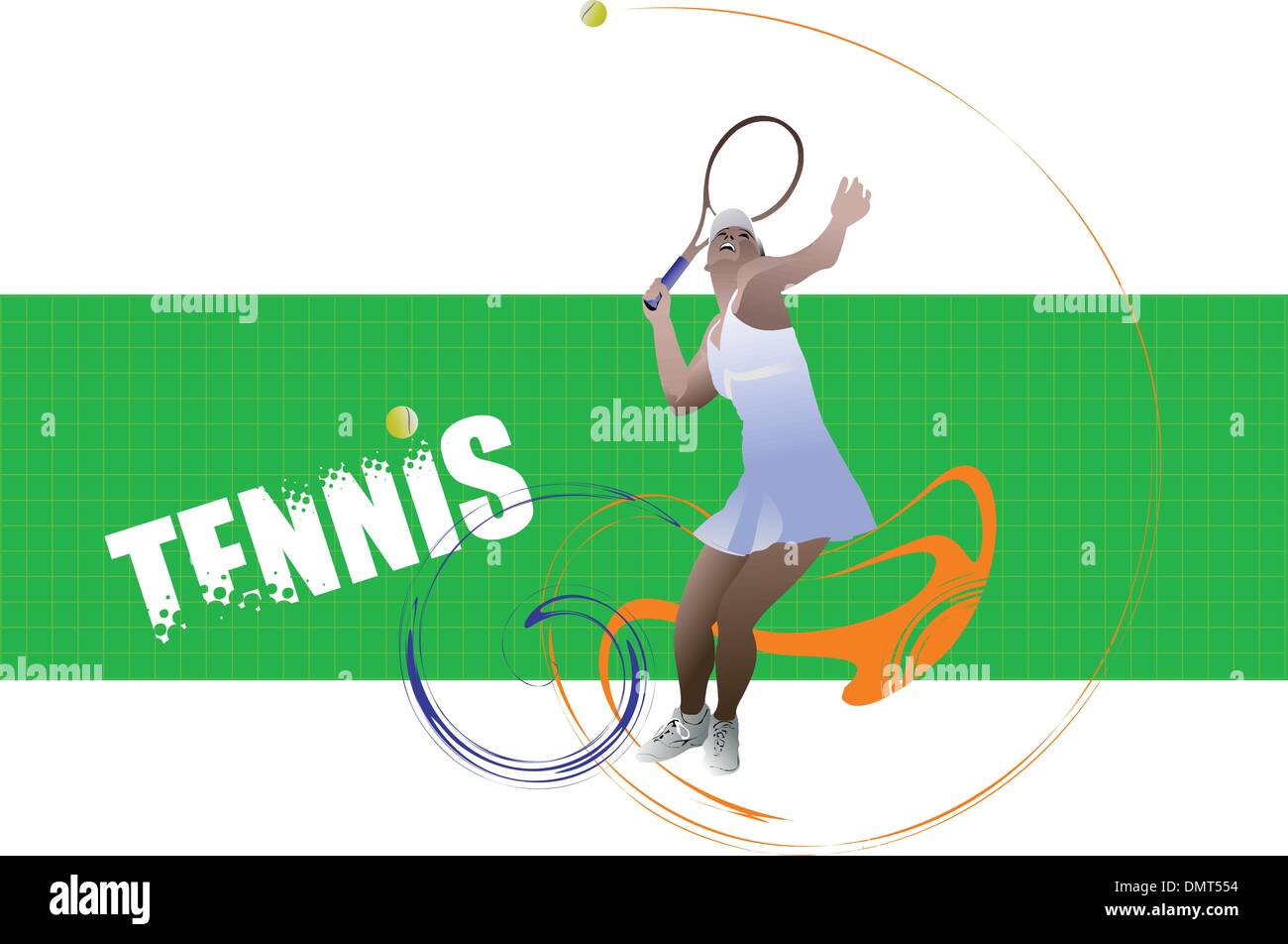 Tennis player poster. Colored Vector illustration for designers Stock ...