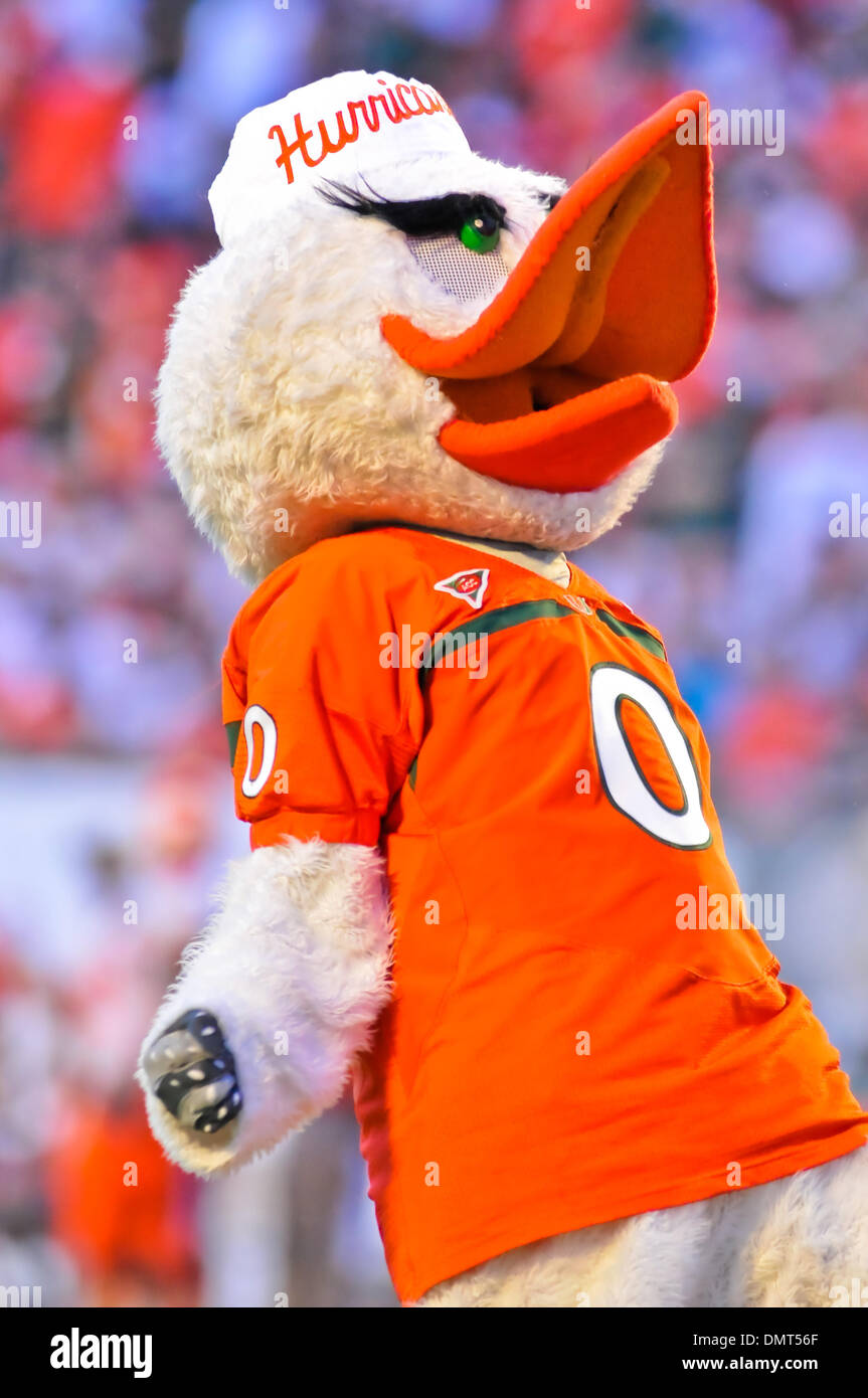 Miami mascot Ibis in action during the first half, Clemson 40 defeated ...
