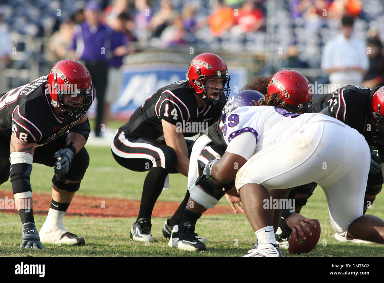 San Diego State Aztec Ryan Lindley sets for action during third quarter ...
