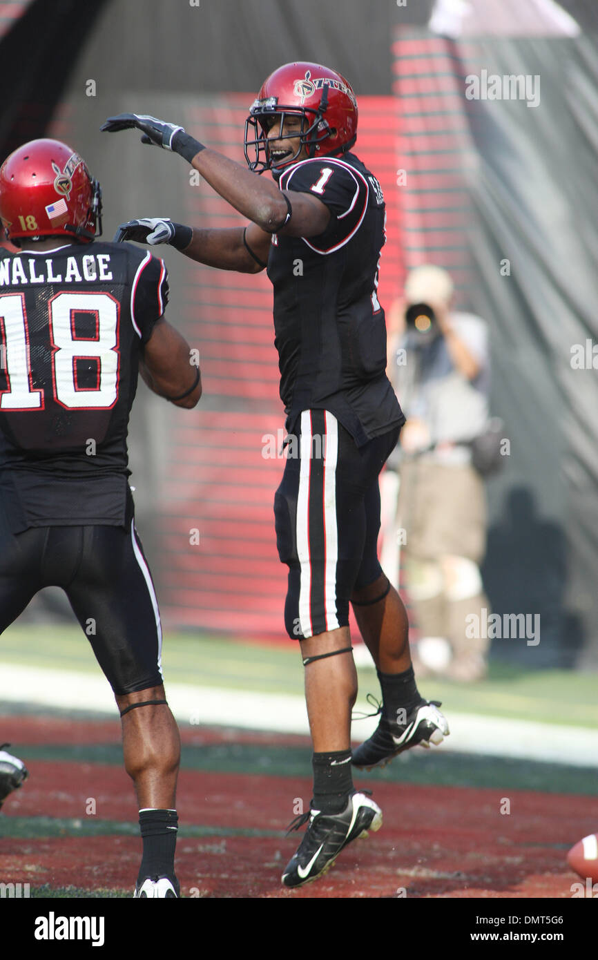 San Diego State Aztec DeMarcos Sampson celebrates a catch for a TD ...