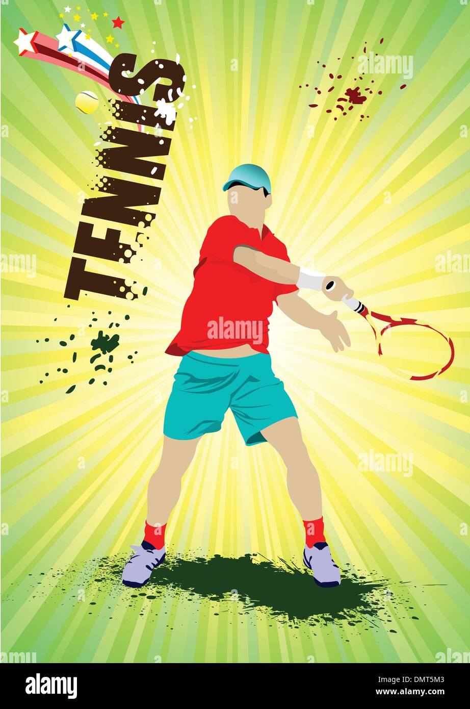 Tennis player. Colored Vector illustration for designers Stock Vector ...