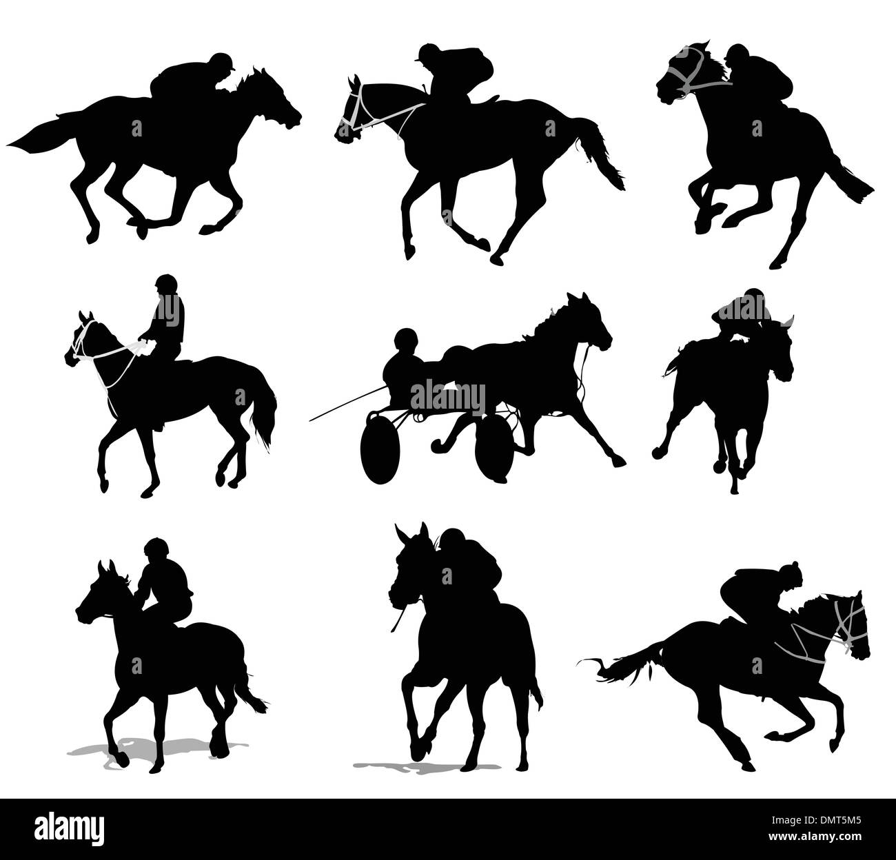 Horse riders silhouettes. Vector illustration Stock Vector Image & Art ...