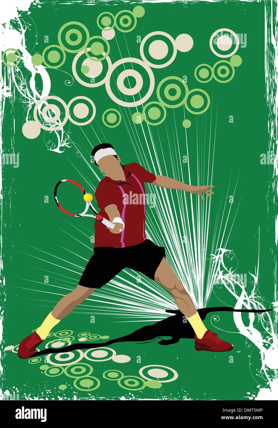 Tennis player poster. Colored Vector illustration for designers Stock ...
