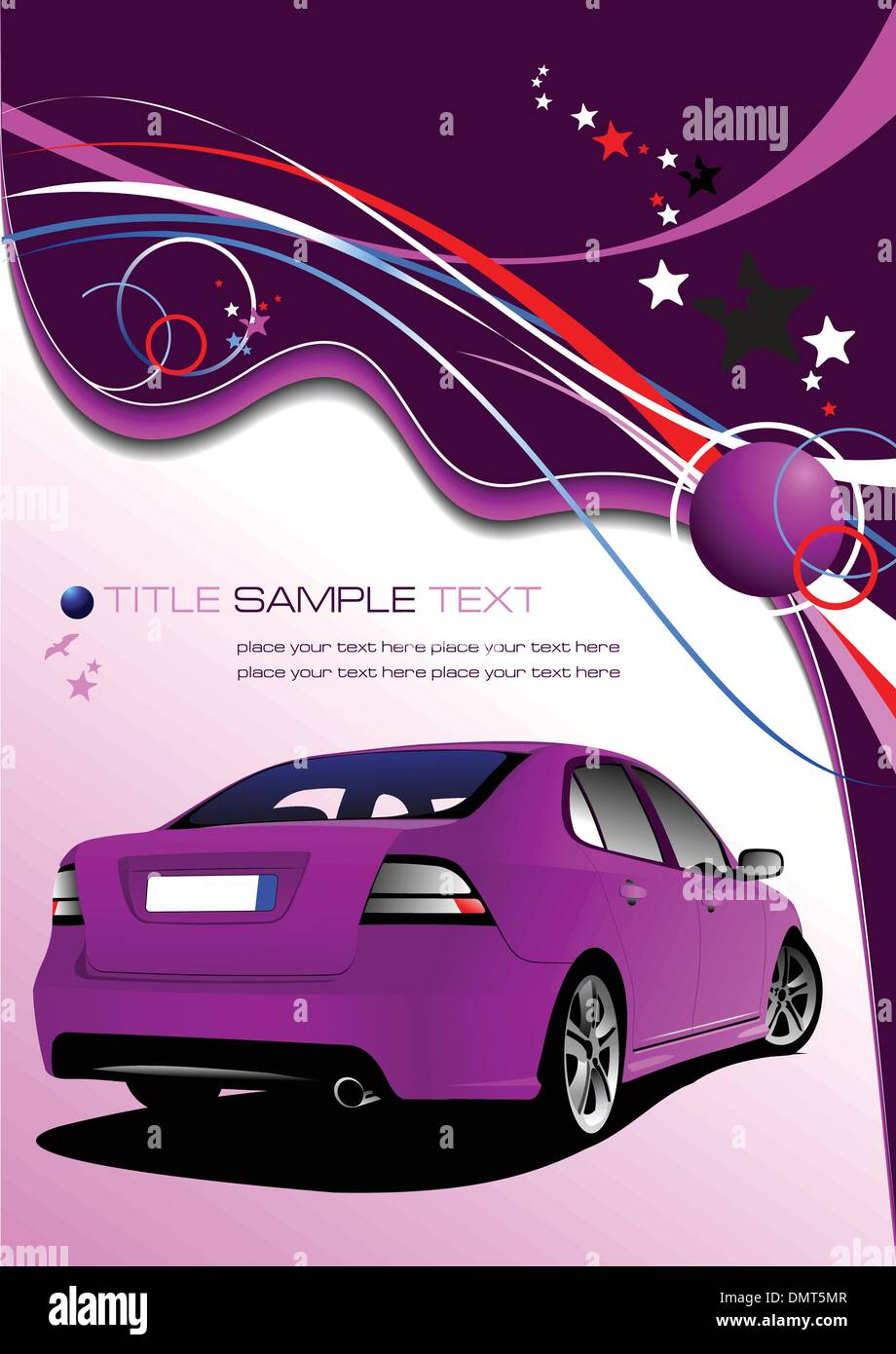 Purple business background with car image. Vector illustration Stock ...