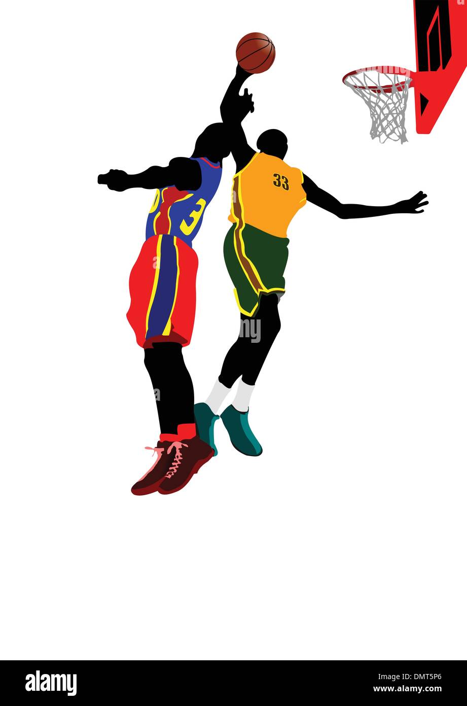 Basketball players. Colored Vector illustration for designers Stock ...