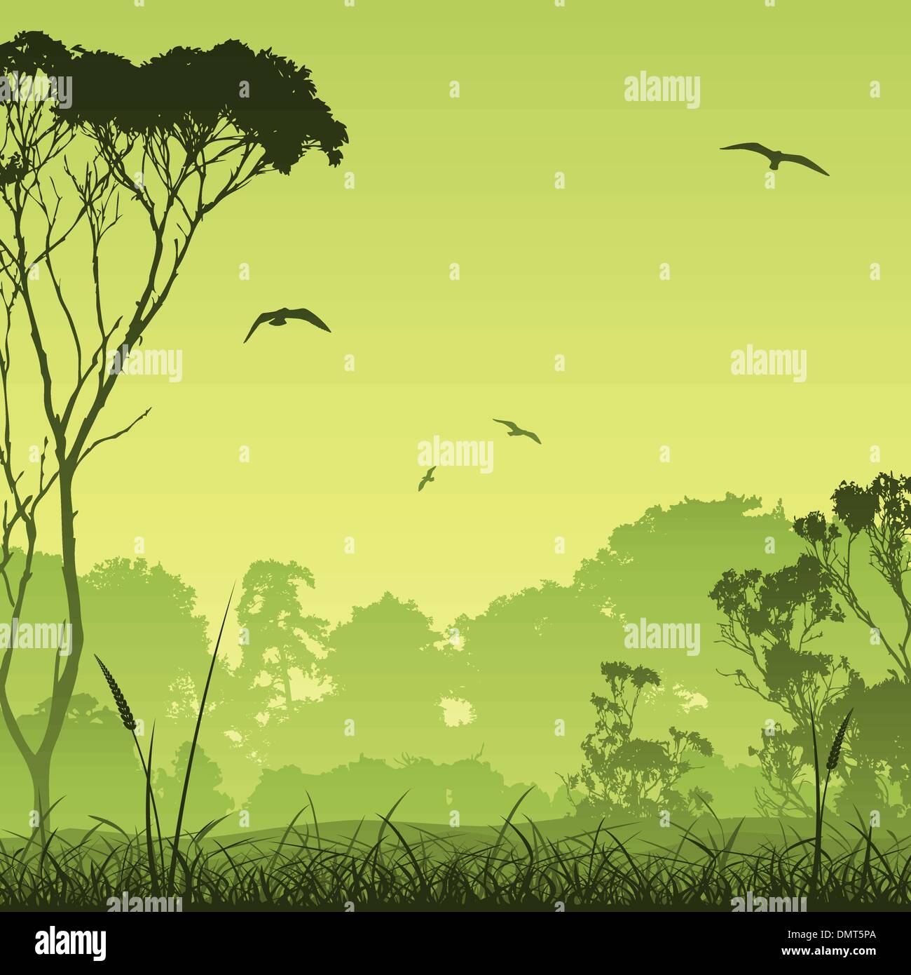 Lush country landscape Stock Vector Images - Alamy