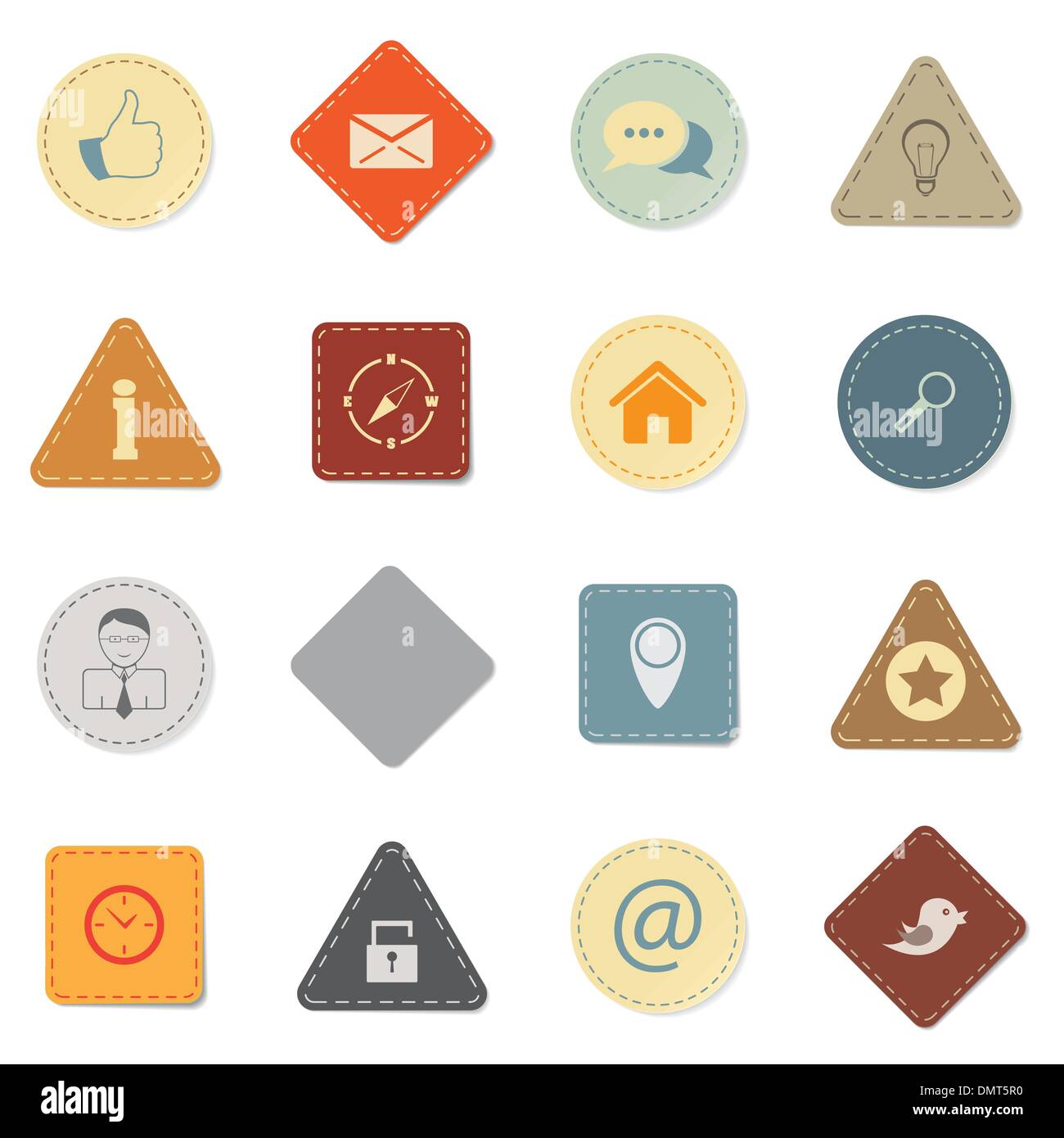 Icons style music set Cut Out Stock Images & Pictures - Alamy