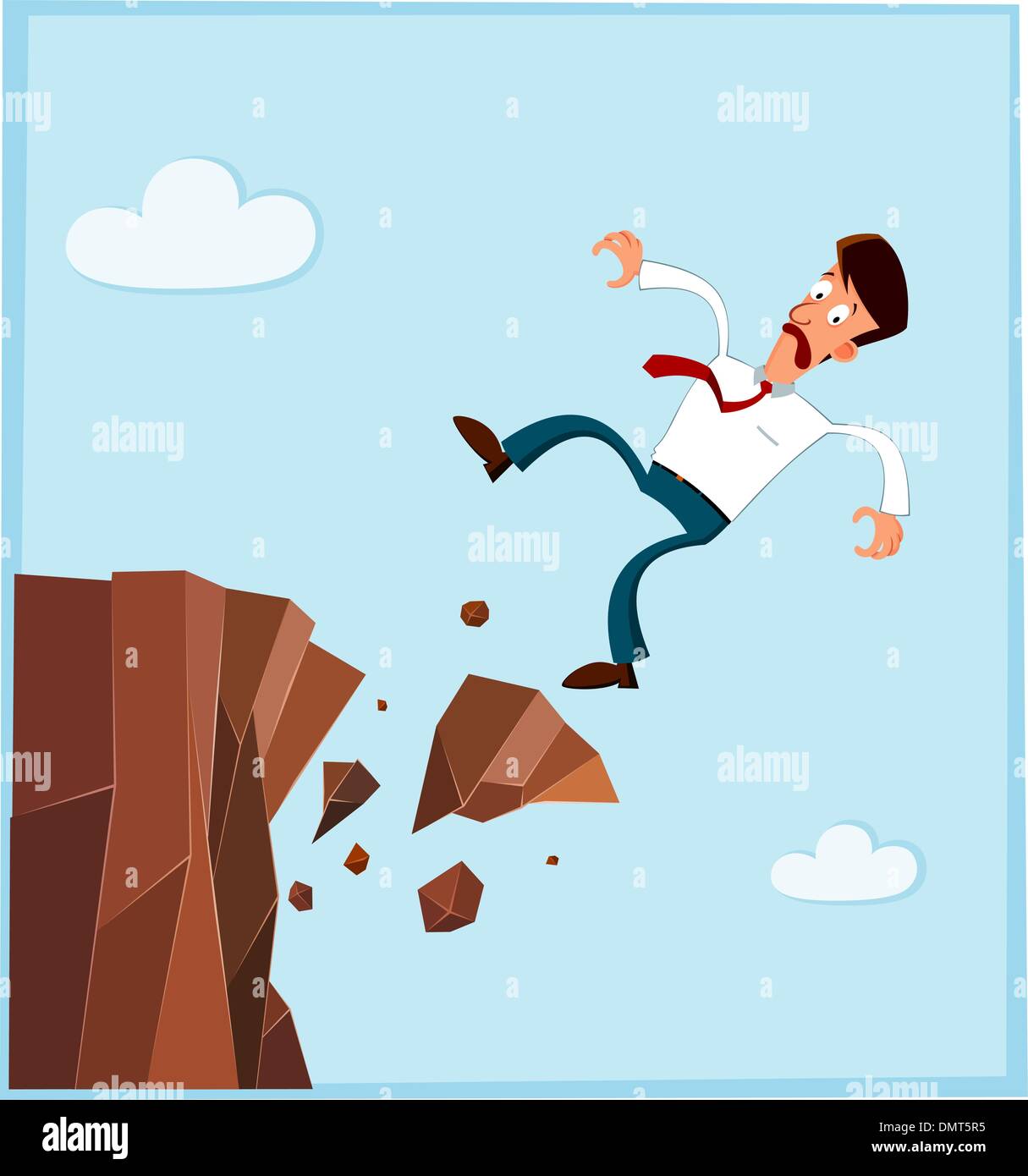 businessman falling from the side of cliff Stock Vector Image & Art - Alamy
