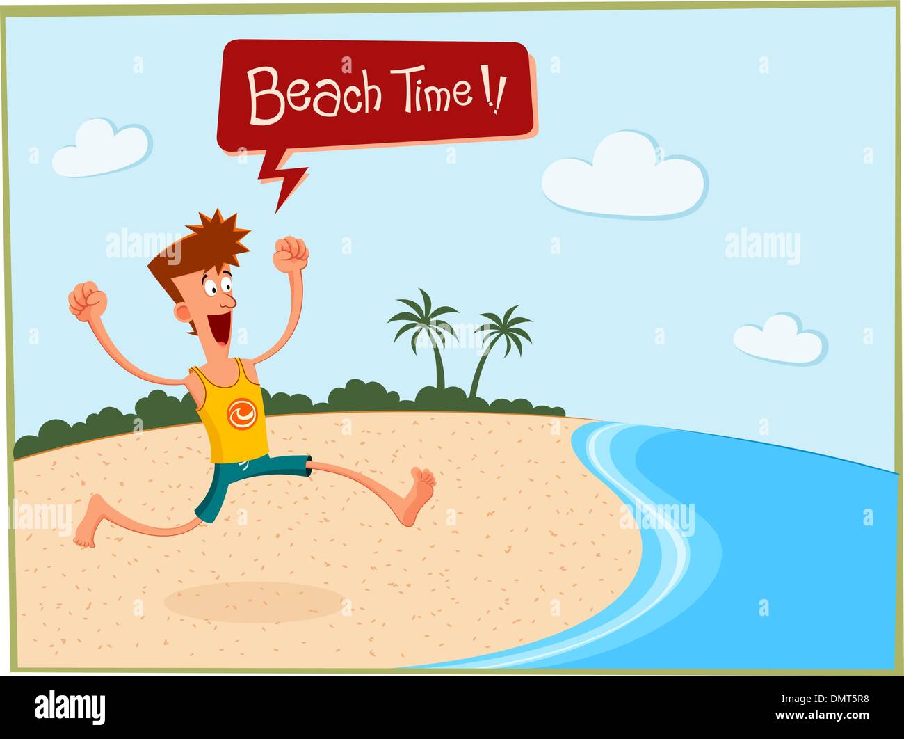Man alone beach Stock Vector Images - Alamy