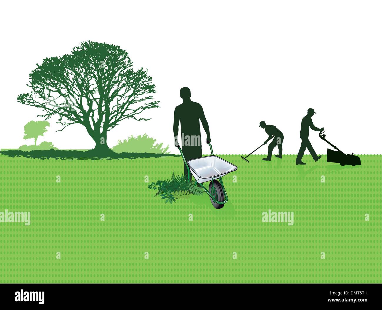 Gardener watering plants Stock Vector Images - Alamy