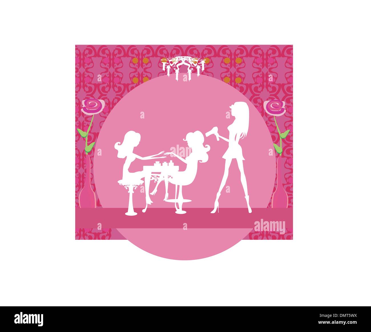 Vector illustration of the beautiful woman in beauty salon Stock Vector ...