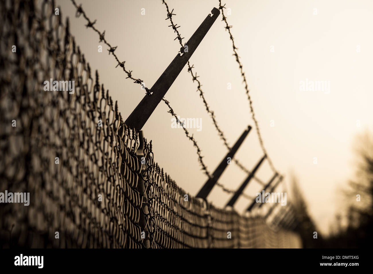 Barbed wire chain link fence hi-res stock photography and images - Alamy