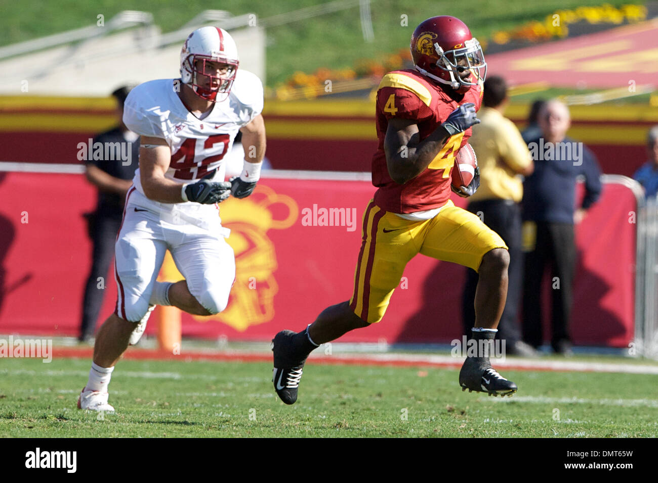 Stanford Cardinal visiting the USC Trojans at the Los Angeles Memorial ...