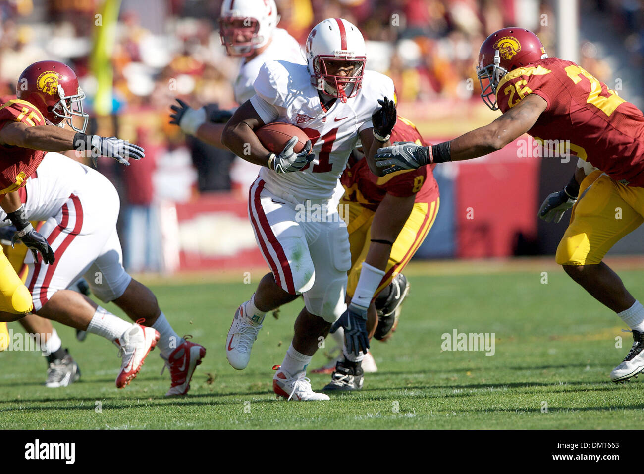 Stanford Cardinal visiting the USC Trojans at the Los Angeles Memorial ...