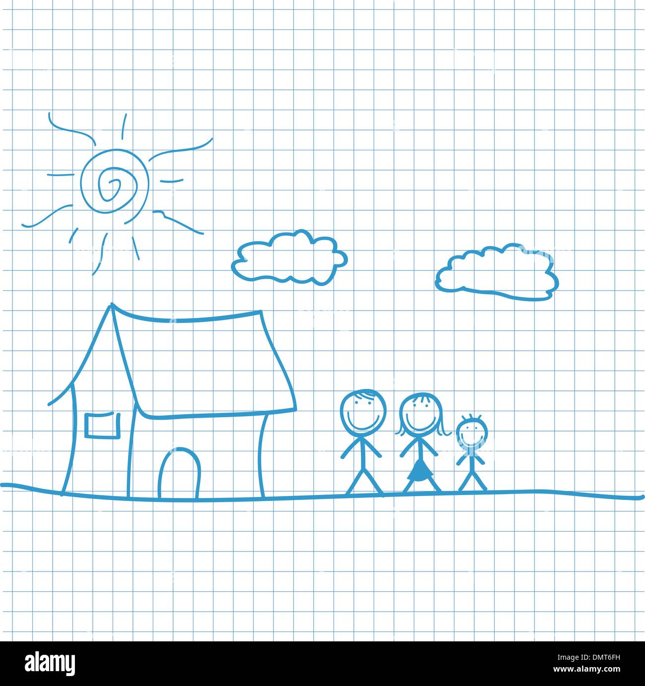 Family Of 6 Stick Figures 3 Boys 1 Girl