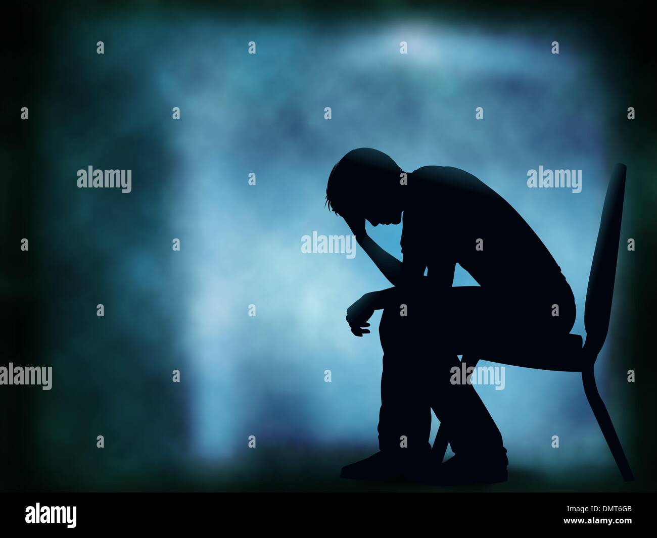 Sad depressed man feeling Stock Vector Images - Alamy
