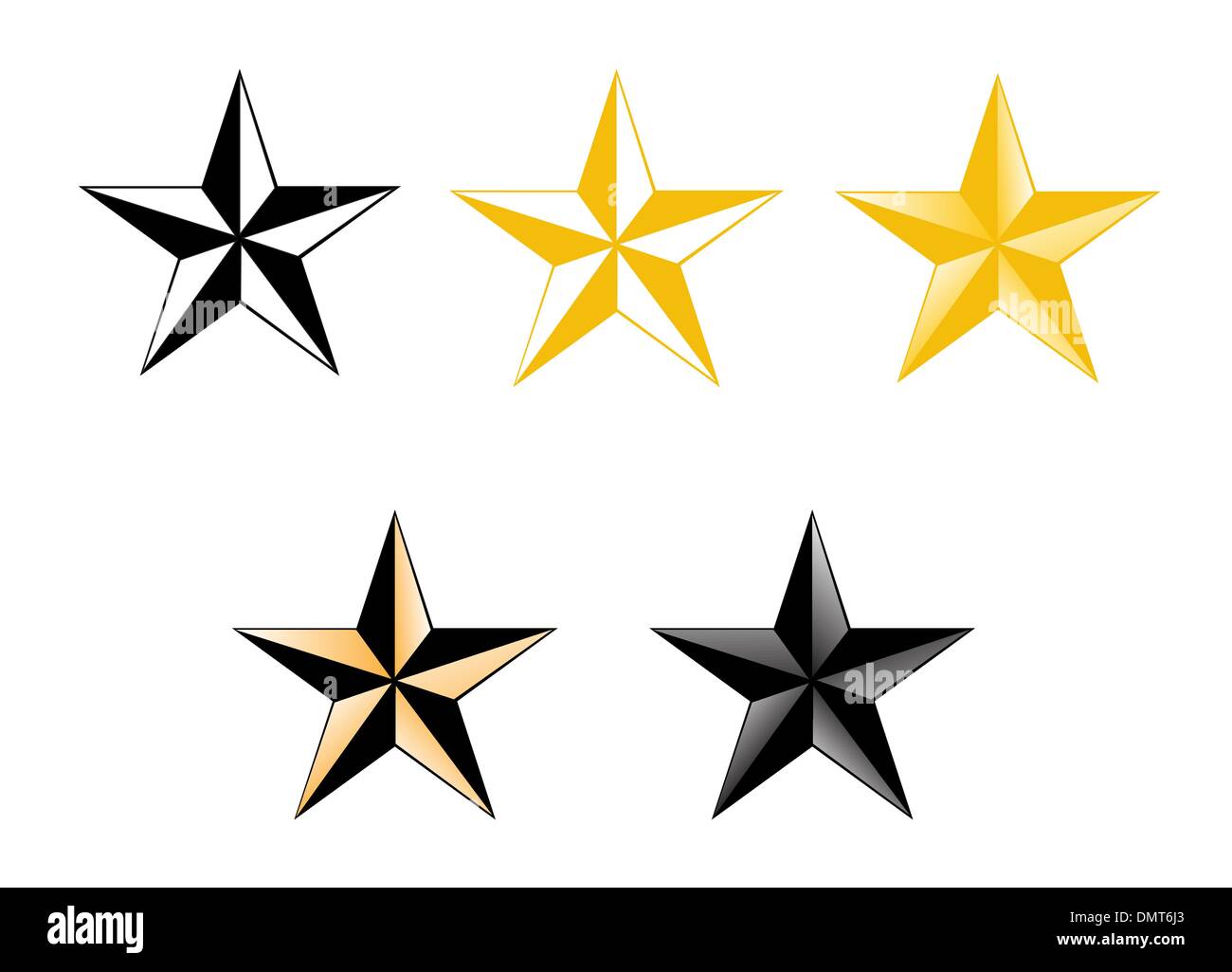 Set black white stars Stock Vector Images - Alamy