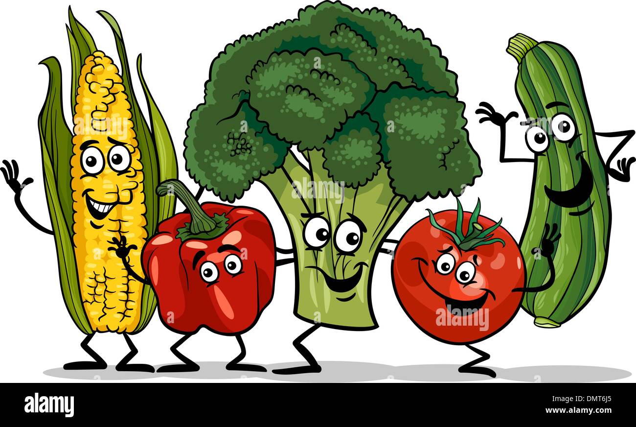 comic vegetables group cartoon illustration Stock Vector Image & Art ...