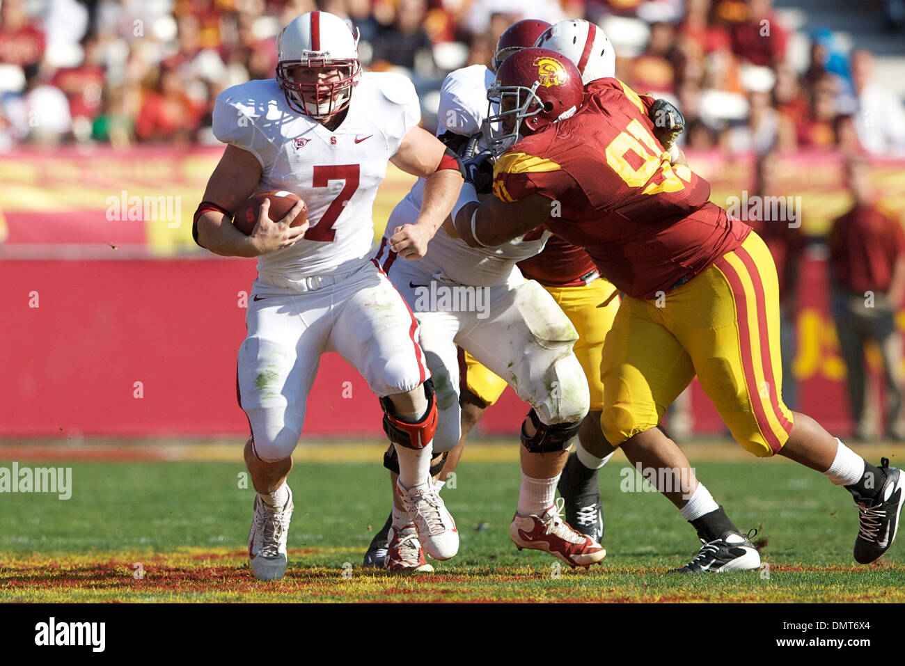 Stanford Cardinal visiting the USC Trojans at the Los Angeles Memorial ...