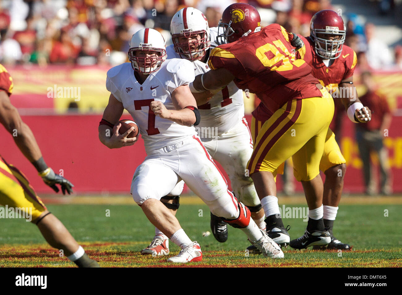 Stanford Cardinal visiting the USC Trojans at the Los Angeles Memorial ...