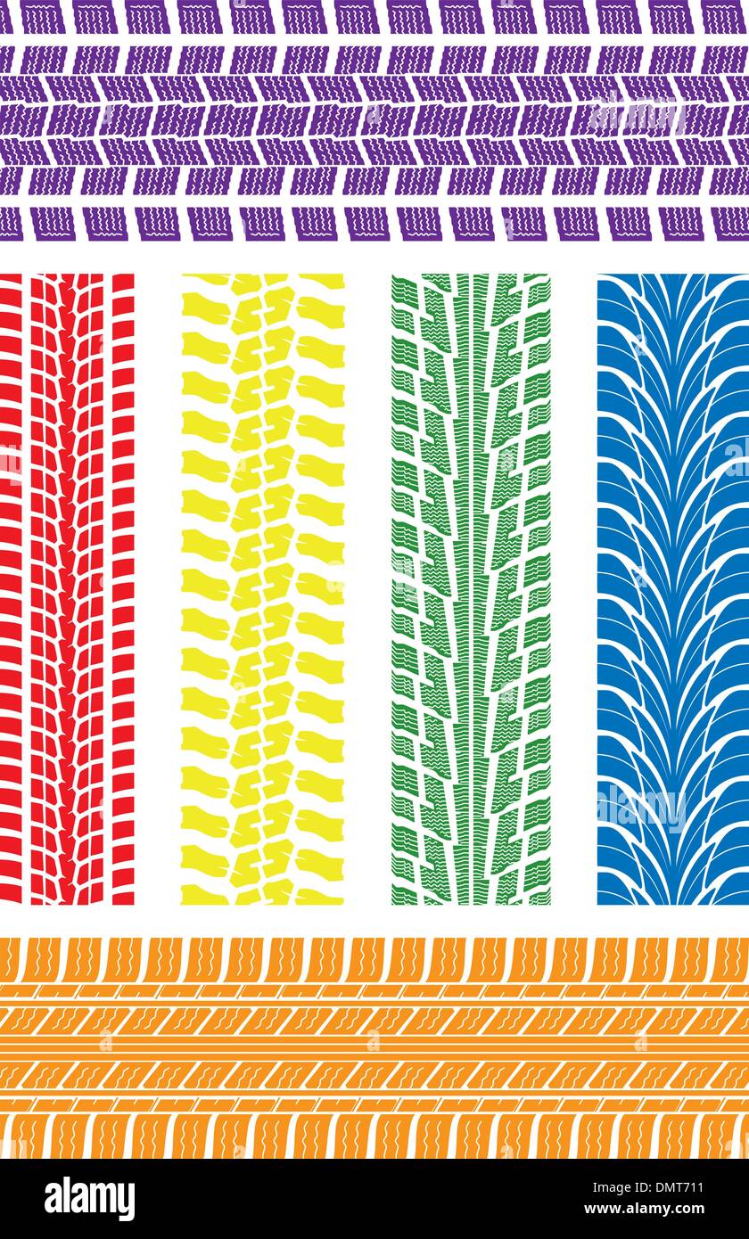 set of detailed tire prints Stock Vector Image & Art - Alamy