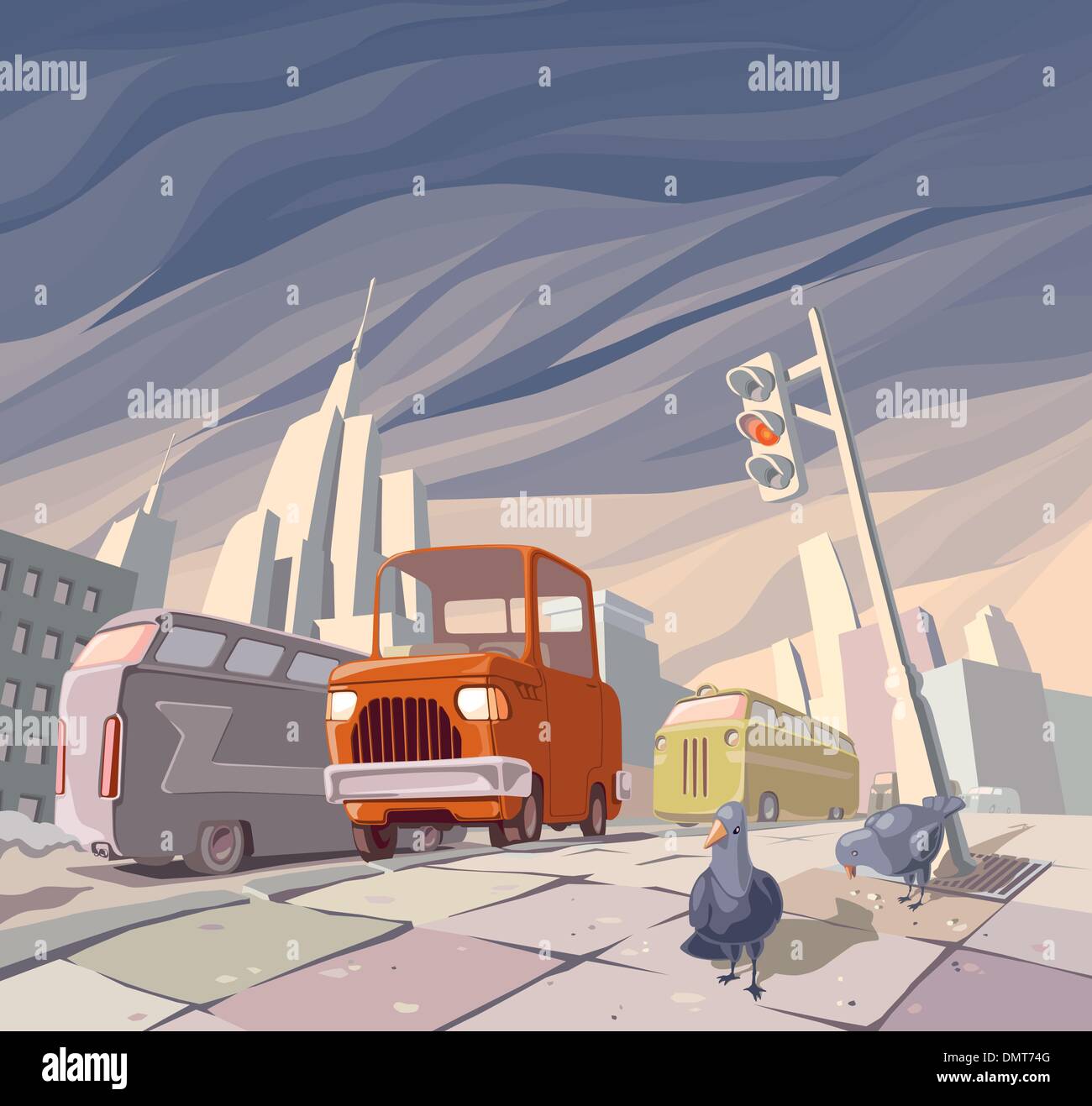 Cartoon buildings car hi-res stock photography and images - Alamy