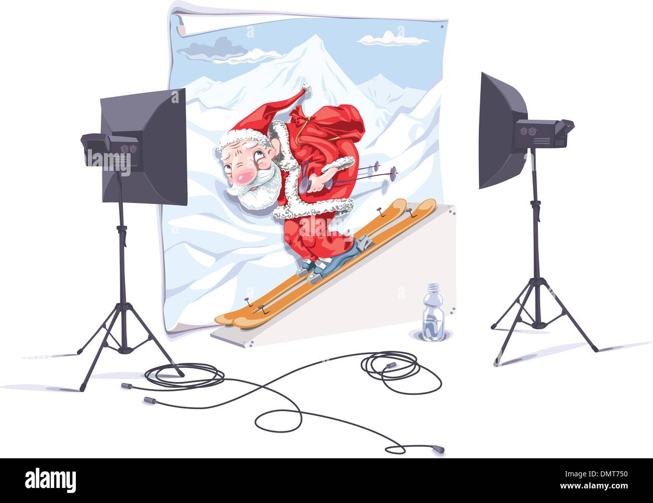 Santa skiing hi-res stock photography and images - Alamy
