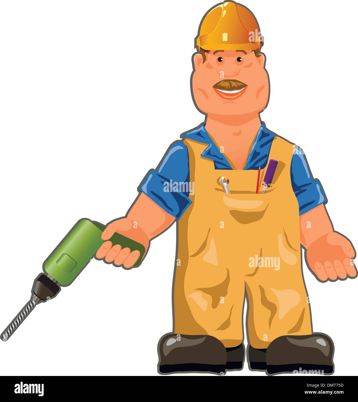 Cartoon illustration red screwdriver man Stock Vector Images - Alamy