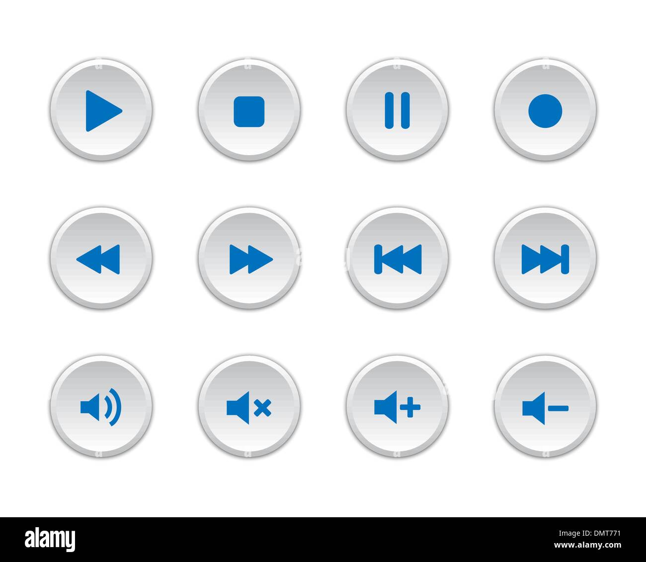 White video player icon shadow Stock Vector Images - Alamy
