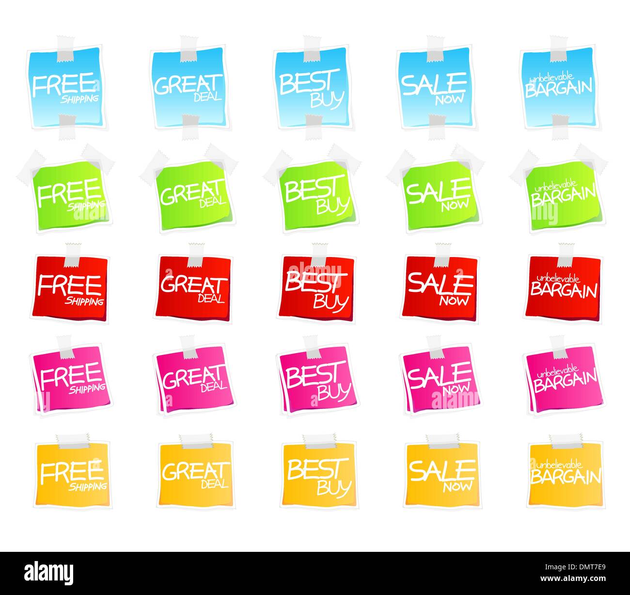 Sticky retail notes with custom sale text in color Stock Vector Image ...