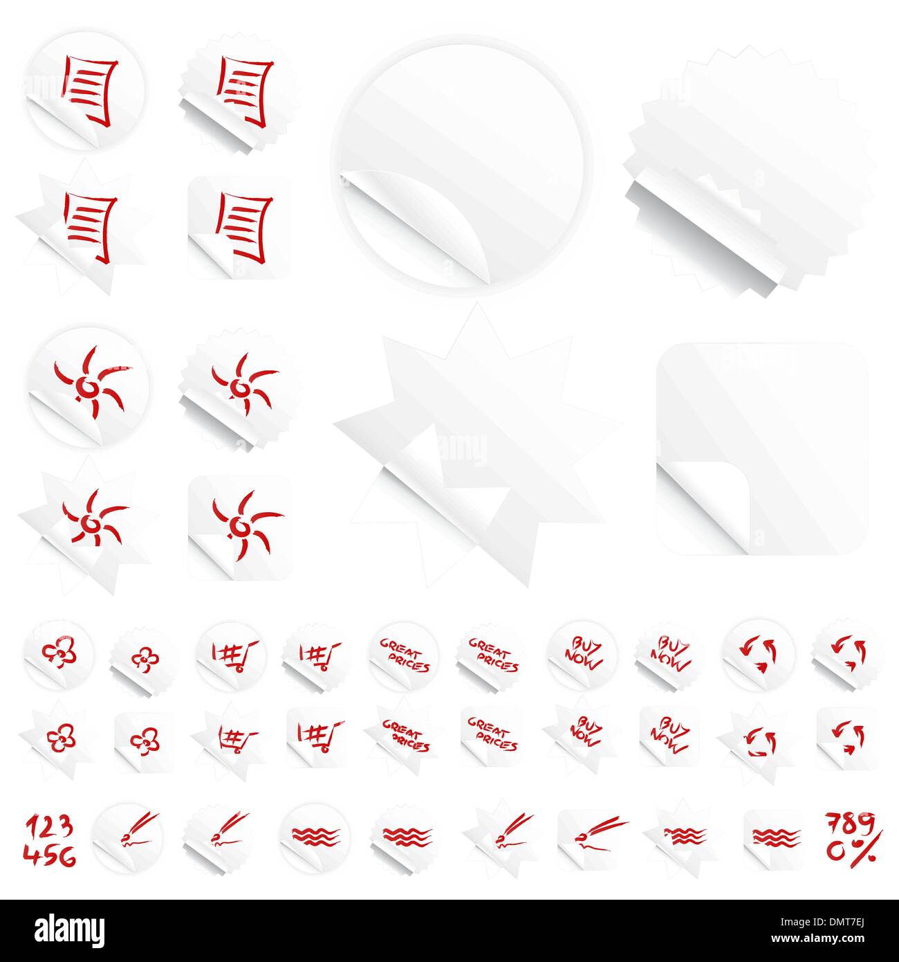 Glossy modern white slick retail stickers Stock Vector Image & Art - Alamy