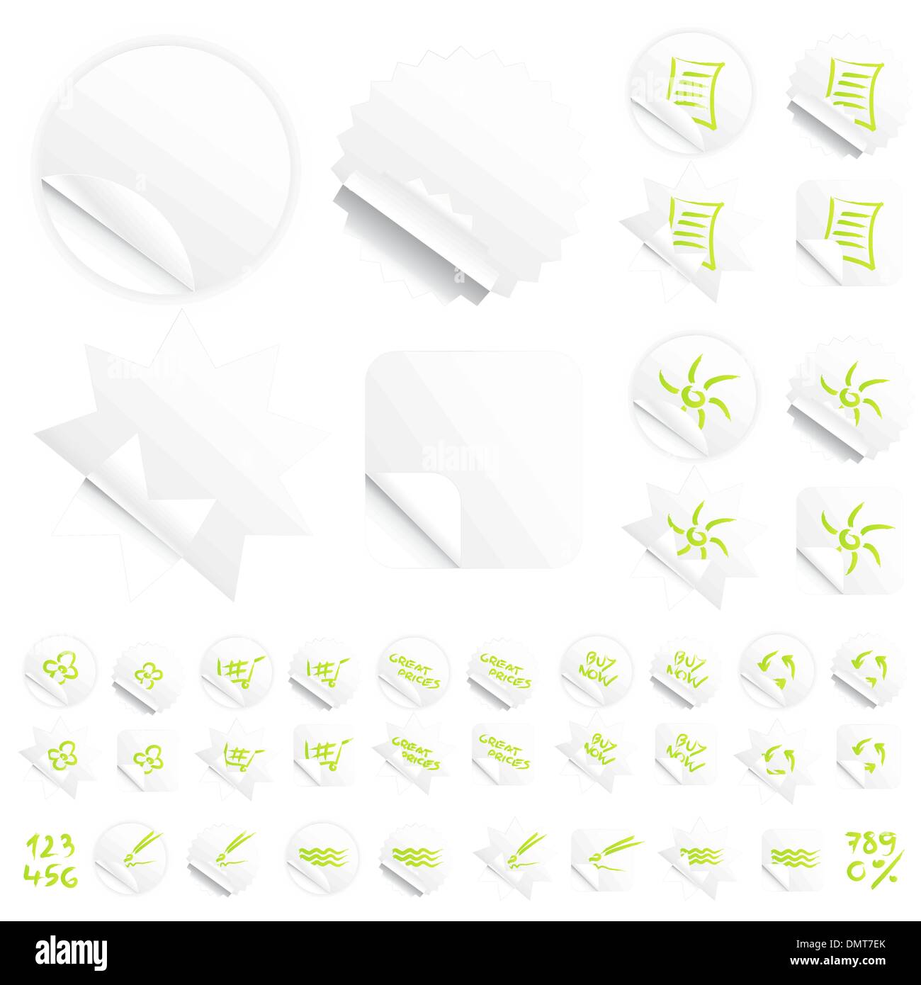 Glossy modern white slick retail stickers Stock Vector Image & Art - Alamy