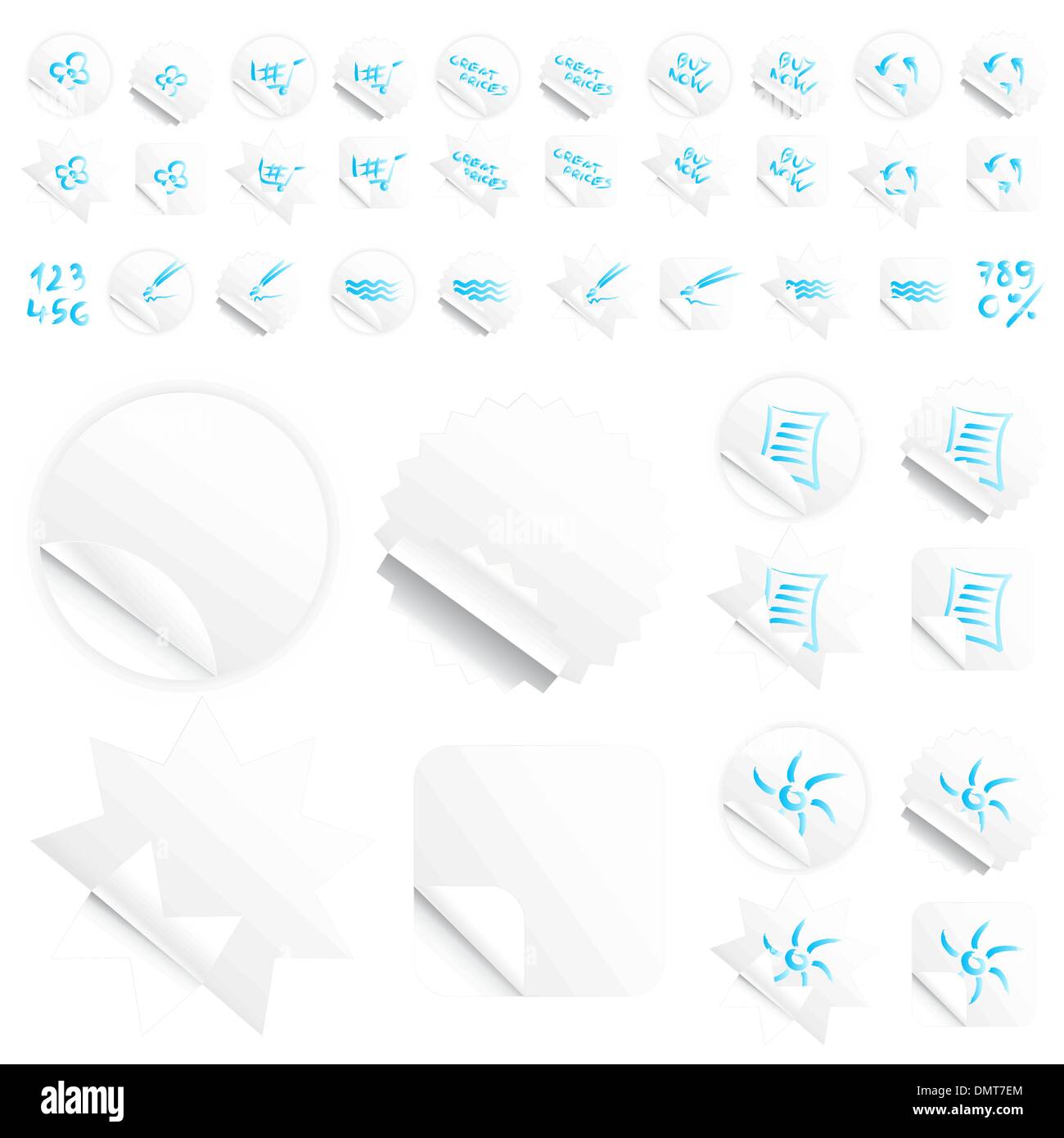 Glossy modern white slick retail stickers Stock Vector Image & Art - Alamy
