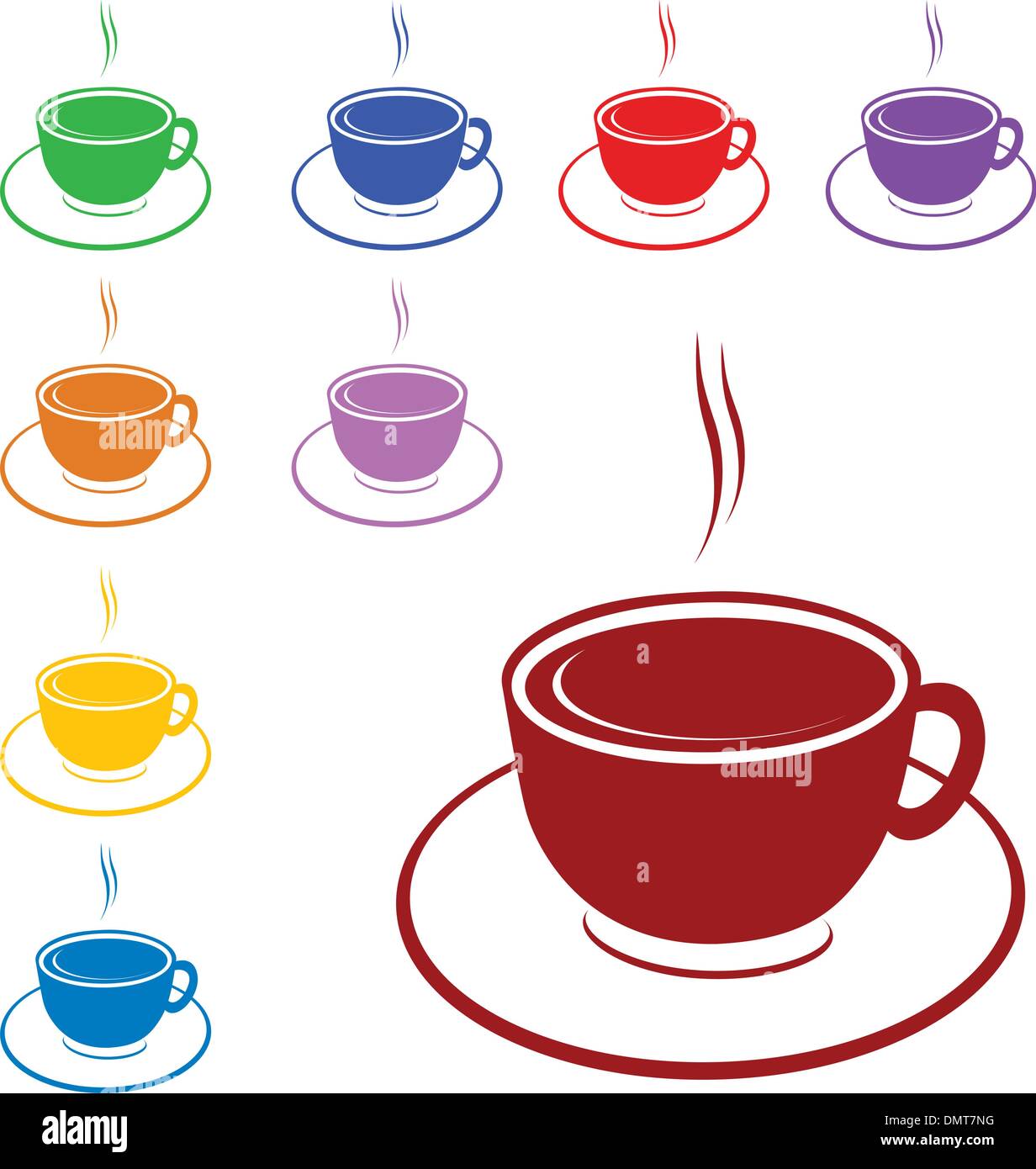 Colorful cups Stock Vector Images - Alamy