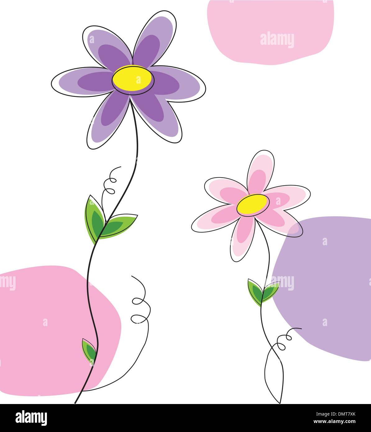 Pink white spring flowers Stock Vector Images - Alamy